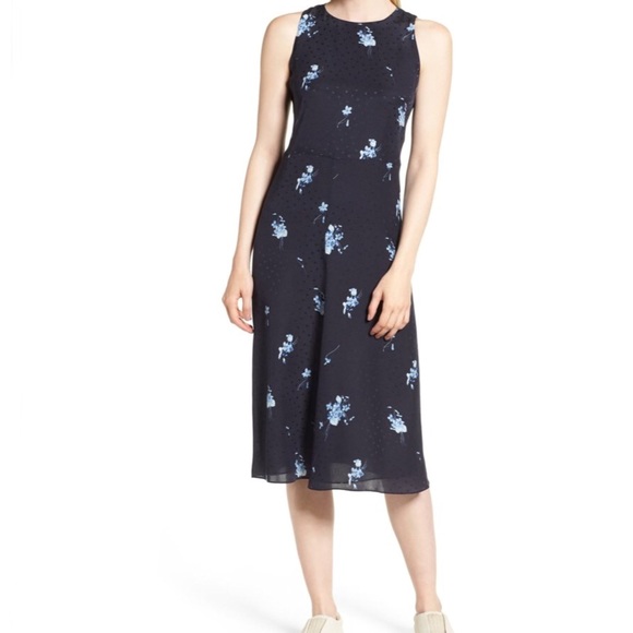 Nordstrom | Dresses | 30 Nwt 00 Silk Nordstrom Signature Floral Midi ...